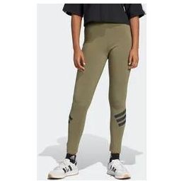Trainingstights Adidas SPORTSWEAR "W FI 3S LEGGING", Damen, Gr. XL, N-Gr, grün (olive strata), Obermaterial: 90% Baumwolle, 10% Elasthan, Sportlich, Hosen