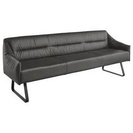 Essbank Musterring "JustB SP500", grau (anthrazit), B:232cm H:86cm T:70cm, Sitzbänke, Metallkufe schwarz, verschiedene Farben, Breite 220 oder 250 cm
