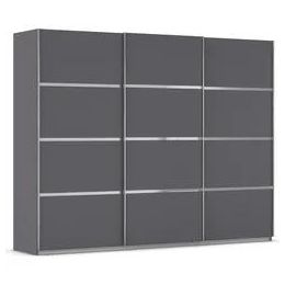 Kleiderschrank Rauch "Schwebetürenschrank OTTO ́s Choice Garderobe Schrank TOP ANGEBOT Avola", grau (graumetallic, leisten chrom), B:271cm H:229cm T:62cm, Holzwerkstoff, Schränke, mit eleganten Zierleisten in Chrom, Schwarz oder Weiß MADE IN GERMANY