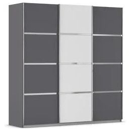 Kleiderschrank Rauch "Schwebetürenschrank OTTO ́s Choice Garderobe Schrank TOP ANGEBOT Avola", grau (graumetallic, alpinweiß, leisten chrom), B:203cm H:210cm T:62cm, Holzwerkstoff, Schränke, mit eleganten Zierleisten in Chrom, Schwarz oder Weiß MADE IN GERMANY