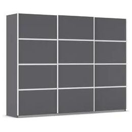 Kleiderschrank Rauch "Schwebetürenschrank OTTO ́s Choice Garderobe Schrank TOP ANGEBOT Avola", grau (graumetallic, leisten weiß), B:271cm H:210cm T:62cm, Holzwerkstoff, Schränke, mit eleganten Zierleisten in Chrom, Schwarz oder Weiß MADE IN GERMANY