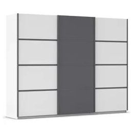 Kleiderschrank Rauch "Schwebetürenschrank OTTO ́s Choice Garderobe Schrank TOP ANGEBOT Avola", weiß (alpinweiß, graumetallic, leisten graumetallic), B:271cm H:210cm T:62cm, Holzwerkstoff, Schränke, mit eleganten Zierleisten in Chrom, Schwarz oder Weiß MADE IN GERMANY