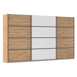 Kleiderschrank Rauch "Schwebetürenschrank OTTO ́s Choice Garderobe Schrank TOP ANGEBOT Avola", weiß (eiche artisan, alpinweiß, leisten graumetallic), B:360cm H:210cm T:62cm, Holzwerkstoff, Schränke, mit eleganten Zierleisten in Chrom, Schwarz oder Weiß MADE IN GERMANY