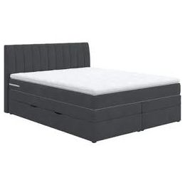 Boxspringbett COTTA "Shark inkl. Bettkasten und Topper", blau (dunkelblau), B:186cm L:212cm, 100% POLYESTER (PES), Komplettbetten, erhältlich in den Breiten 140x200cm, 160x200cm und 180x200cm, Topseller