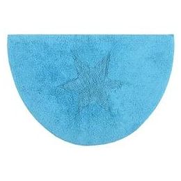 Badematte Andas "Marie" Gr. 8, blau (aqua), H:13mm, Baumwolle, Badematten, Badteppich, Stern Motiv, Hoch-Tief-Struktur, auch als Set