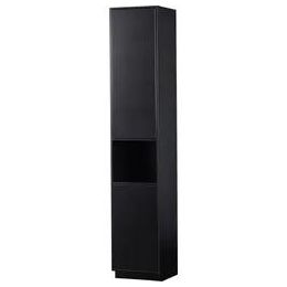 Vitrine Woood "Finca", schwarz, B:40cm H:210cm T:40cm, Holzwerkstoff, Schränke, Hochschrank, mit Push-to-Open-System, Höhe 210 cm x Breite 110 cm