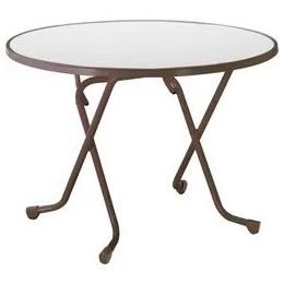 Best Freizeitmöbel Klapptisch BEST "Dublin", braun, B:100cm H:73cm T:100cm, Stahl/Laminierte Tischplatte, Tische, rund 100 cm