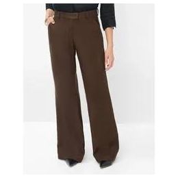 Culotte Brax "Style MAINE", Damen, Gr. 44K22, Kurzgrößen, braun (coffee), Web, 100% Leinen, Hosen