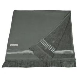 Hamamtuch Ross "Hamam", grau (anthrazit), B:90cm L:180cm, Hamam Frottier, Hamam Frottier, Handtücher, idealer Begleiter für Strand, Sauna oder Wellnessbereich