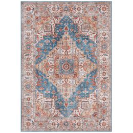 NOURISTAN Webteppich "Sylla" in Blau/ Rot - 65% | Größe 120x160 cm |
