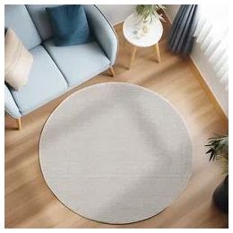 Teppich Ayyildiz TEPPICHE "LOOM 4300", beige (creme), H:7mm Ø:120cm, Polypropylen, Teppiche, pflegeleicht, robust, strapazierfähig
