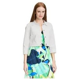 Jackenblazer Betty Barclay "Damen Jeansjacke mit 3/4 Arm", Damen, Gr. 42, weiß, Denim/Jeans, Obermaterial: 77% Baumwolle, 20% Polyester, 3% Elasthan., sehr schmal kurz, Blazer, Material