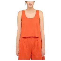 Shirtbluse Mustang "Damen Style Edison", Damen, Gr. 44, rot (rot 7116), Web, 100% Baumwolle, unifarben, relaxed fit, Rundhals, Blusen