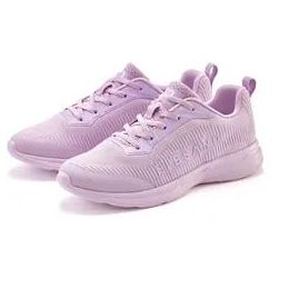 Sneaker ELBSAND "Slip-In Sneaker", Damen, Gr. 36, lila (flieder), Obermaterial: 70% Textilmaterial, 30% Lederimitat. Futter: 100% Textilmaterial. Decksohle: 100% Textilmaterial. Laufsohle: 100% Synthetik, unifarben, Casual, Schuhe, mit elastischen Bändern für schnelles Reinschlüpfen, Unisex VEGAN