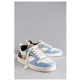 Sneaker ANISTON SHOES, Damen, Gr. 36, blau (weiß, hellblau), Lederimitat, Sportlich, Schuhe Skaterschuh Sneaker low Retrosneaker, Freizeitschuh, Halbschuh, Schnürschuh - NEUE KOLLEKTION