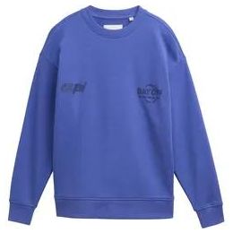 Sweatshirt Tom Tailor, Jungen, Gr. 176, blau (slate blau), Sweatware, Obermaterial: 100% Baumwolle, Modisch, oversize, Rundhals, Sweatshirts