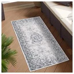 Outdoorteppich Carpet City "DUO RUG 5577", grau, B:80cm H:5mm L:150cm, Obermaterial: 100% Polypropylen, Teppiche, Outdoorteppich, Wendeteppich Wetterfest In- & Outdoor, Balkon, Terrasse, Wohnzimmer