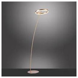 Stehlampe Paul Neuhaus "TITUS", gold (messingfarben matt), Leuchten, 1, Ø 45,5cm H: 215cm, 1 Stk., LED, dimmbar über Schnurdimmer, H:215cm Ø:45,5cm
