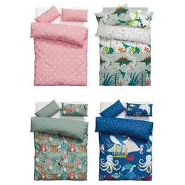 Lüttenhütt Kinderbettwäsche LÜTTENHÜTT "CUDDLEE", rot (herzen), B/L: 135cm x 200cm, 1 Stk., 1 Stk., Renforcé, B/L: 40cm x 80cm, 2, Renforcé, Obermaterial: 100% Baumwolle, Bettwäsche, in vielen Designs: Dino,Einhorn,Weltraum,Baustelle,Herz,Trecker,Safari