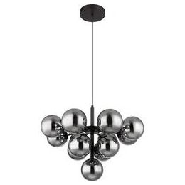 Globo LIGHTING Pendelleuchte "GRAPPY", schwarz (schwarz matt), 13, Ø 12cm H: 120cm, 1 Stk., Leuchten, Hängeleuchte, Hängelampe, Glas, Wohnzimmer, Essbereich
