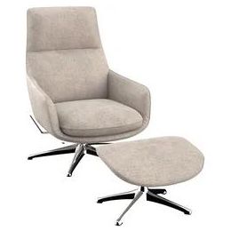 Drehsessel FLEXLUX "Marinella, OTTOs Choice, Relaxsessel, Entspannung mit Premium-Komfort", champagne, aluminiumfarben, Sessel, Chenille, Rückteilverstellung, B/H/T: 75cm x 103cm x 95cm, 100% Polyester, Liegefunktion, drehbar, Fuß Alu, OTTOs Choice, B:75cm H:103cm T:95cm