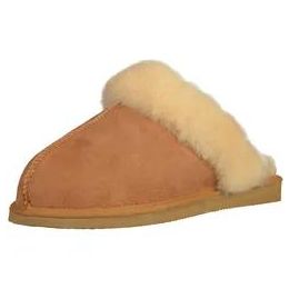 Hausschuh Shepherd "Shepherd Hausschuhe Leder", Damen, Gr. 40, braun (kastanie), Leder, Schuhe