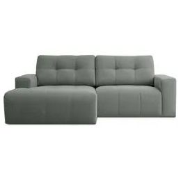 Ecksofa Home Affaire "Turnon, Lounge-sofa, Breite 221 cm", grau (dunkelgrau), B:221cm H:84cm T:153cm, 100% Polyester;Spanplatte;Sperrholz, Sofas, Chenille, mit Knopf- und Doppelsteppung, elegantes Aussehen