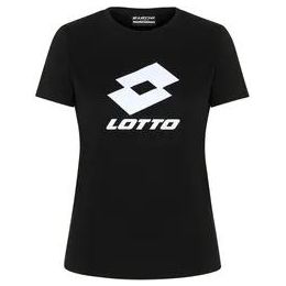 T-Shirt Lotto, Damen, Gr. M38, schwarz (caviar), 100% Baumwolle, unifarben, Rundhals, gerader Abschluss, Shirts, - mit angesagtem Crewneck