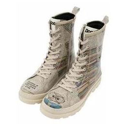 Stiefelette DOGO "Gisele Schnürstiefel Boots The Wise Owl Damen Stiefeletten", Damen, Gr. 40, Normalschaft, bunt (natur), Lederimitat, Schuhe Schnürboots Winterboots, Handgefertigt