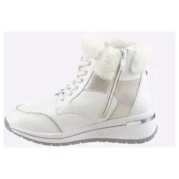 Stiefelette Caprice, Damen, Gr. 37, weiß, Glattleder, Veloursleder, Sportlich, Schuhe