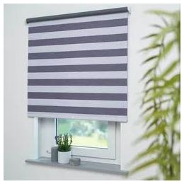 Springrollo Liedeco "Streifen" Gr. 12, grau (dunkelgrau, hellgrau), B:62cm H:180cm, Kunststoff, Metall, Polyester, Rollos, Dekorrollo Hergestellt in Deutschland