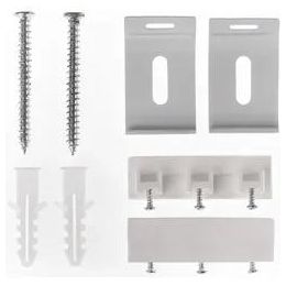 Sichtschutzbefestigungen Zubehör-Set LICHTBLICK ORIGINAL Gr. 1, grau (aluminiumfarben), B:4,1cm H:2,5cm, Kunststoff, Sichtschutzbefestigungen