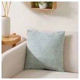Dekokissen ANDIAMO "Cord Kissen Emy, Kissenhülle mit Füllung", grün (salbei, cord unifarben), B:40 H:12 L:40, Polyester, Dekokissen_Sitzkissen_Kissenhüllen, Sofakissen, eckig, 40x40 oder 30x50 cm, auch als 4er Set erhältlich