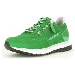 Sneaker Gabor COMFORT "Gabor Comfort Sneaker Leder", Damen, Gr. 38, weiß (weiß, grün), Leder, Casual, Schuhe