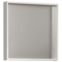 Badspiegel Welltime "Kall", weiß, B:60cm H:60cm T:8cm, FSC-zertifiziertes Massivholz, Spiegel, Spiegel mit Rahmen aus lackiertem Massivholz - Mit Floatglas