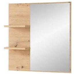 Garderobenspiegel Innostyle "BARI Wandspiegel", braun (artisan eiche), B:78cm H:80cm T:17cm, Holzwerkstoff, Mitteldichte Faserplatte (MDF), glasspiegel, Spiegel, Spiegelfläche 78 x 80 cm, 2 Ablageböden