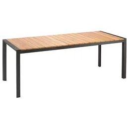 Best Freizeitmöbel Gartentisch BEST "Paros", grau (teakholz – anthrazit), B:210cm H:76cm T:90cm, Aluminium/Teak holz, Tische, in verschiedenen Farben und Größen erhältlich