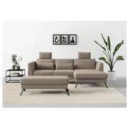 Sit & More Sitzkissen SIT & MORE "Lindholm", grau (taupe, unifarben), B:65 H:25 L:25, Mischgewebe, Dekokissen_Sitzkissen_Kissenhüllen, im 2er Set
