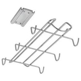 Deckenhaken Metaltex "Slide-Mugs", grau, B:14cm H:4,8cm L:28,1cm, Metall, Haken, Küchen-Regal Küchenaufbewahrung, PolythermBeschichtung, ausziehbar, für bis zu 6 Tassen oder Becher
