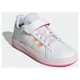 Klettschuh Adidas SPORTSWEAR "GRAND COURT 2.0 KIDS", Gr. 31, weiß (cloud weiß, iridescent, pink fusion), Synthetik, Textil, Sportlich, Schuhe, Design auf den Spuren des Adidas Superstar