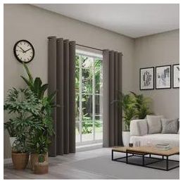 Neutex for you! Verdunkelungsvorhang NEUTEX FOR YOU "INSULA", braun, B:137cm H:170cm, Polyester, Gardinen, Uni-Dimout für starke Verdunklung, nach Maß
