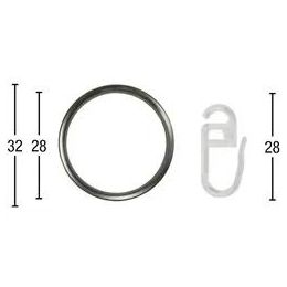 Gardinenring Garesa "Ring mit Haken", silber (edelstahlfarben), 20 Stk., Aluminium, Gardinenbefestigungen, Aluminium