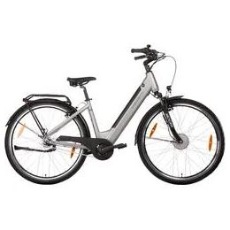 E-Bike SAXONETTE "SAXONETTE Comfort Plus 5.0 E-Bike Damen 28 Zoll" Gr. 45, schwarz (silber, schwarz), Elektrofahrräder, 45cm, 28 Zoll (71,12cm), (mit integr. Akku), Elektrofahrrad für Alltag und Einkauf