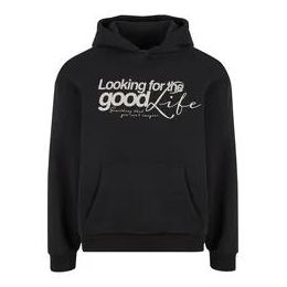 Kapuzensweatshirt "Upscale by Mister Tee For The Good Fluffy Hoody", Herren, Gr. L, schwarz, 70% Baumwolle, 30% Polyester, UPSCALE BY Mister Tee, bedruckt, Sweatshirts