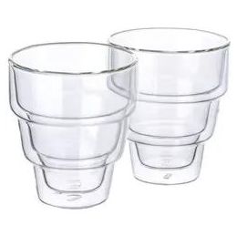 Latte-Macchiato-Glas Mulex "Mulex Gläser Set Denver", transparent, H:10cm Ø:7cm, Borosilikatglas, Trinkgefäße, doppelwandiges Trinkglas ideal f. Kaffee, Cappuccino, Latte Macchiatto