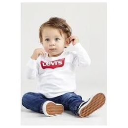 Levi's Langarmshirt LEVI'S KIDS "BATWING TEE", Jungen, Gr. 24M (92), weiß, Single Jersey, Obermaterial: 100% Baumwolle, bedruckt, Casual, Basic schmal hüftlang, Rundhals, Rippbündchen, Shirts, UNISEX