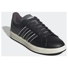 Sneaker Adidas SPORTSWEAR "GRAND COURT 2.0", Gr. 44, schwarz-weiß (core schwarz, core schwarz, sanftes weiß), Leder, Synthetik, Schuhe, Design auf den Spuren des Adidas Superstar