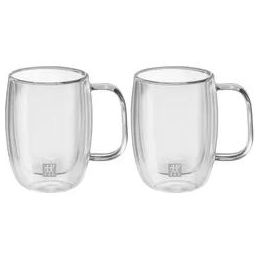 Espressoglas Zwilling "Sorrento Plus", transparent, B:7,1cm H:9cm, Borosilikatglas, Trinkgefäße, Doppelwandig, Borosilikatglas, 2-tlg., je 140 ml