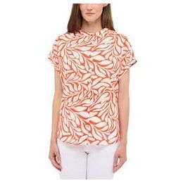 Druckbluse Mustang "Style Coral Springs", Damen, Gr. 42, rot (fusion flower rot), Web, Obermaterial: 100% Baumwolle, gemustert, figurumspielend normal, mit Aufschlag, Blusen
