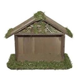 Krippe ALFRED KOLBE "Krippenstall", braun, B:25cm H:21cm T:13cm, Holzwerkstoff, Weihnachtskrippen, für 9 cm Figuren